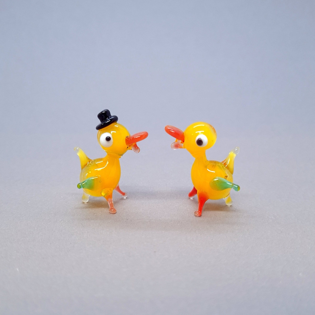 Couple of Ducks, Mini Glass Animals, Murano Glass Ducks, Collectible ...