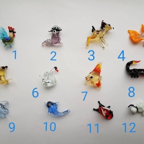 Miniature Glass Figurines Miniscule Glass Animals Murano - Etsy