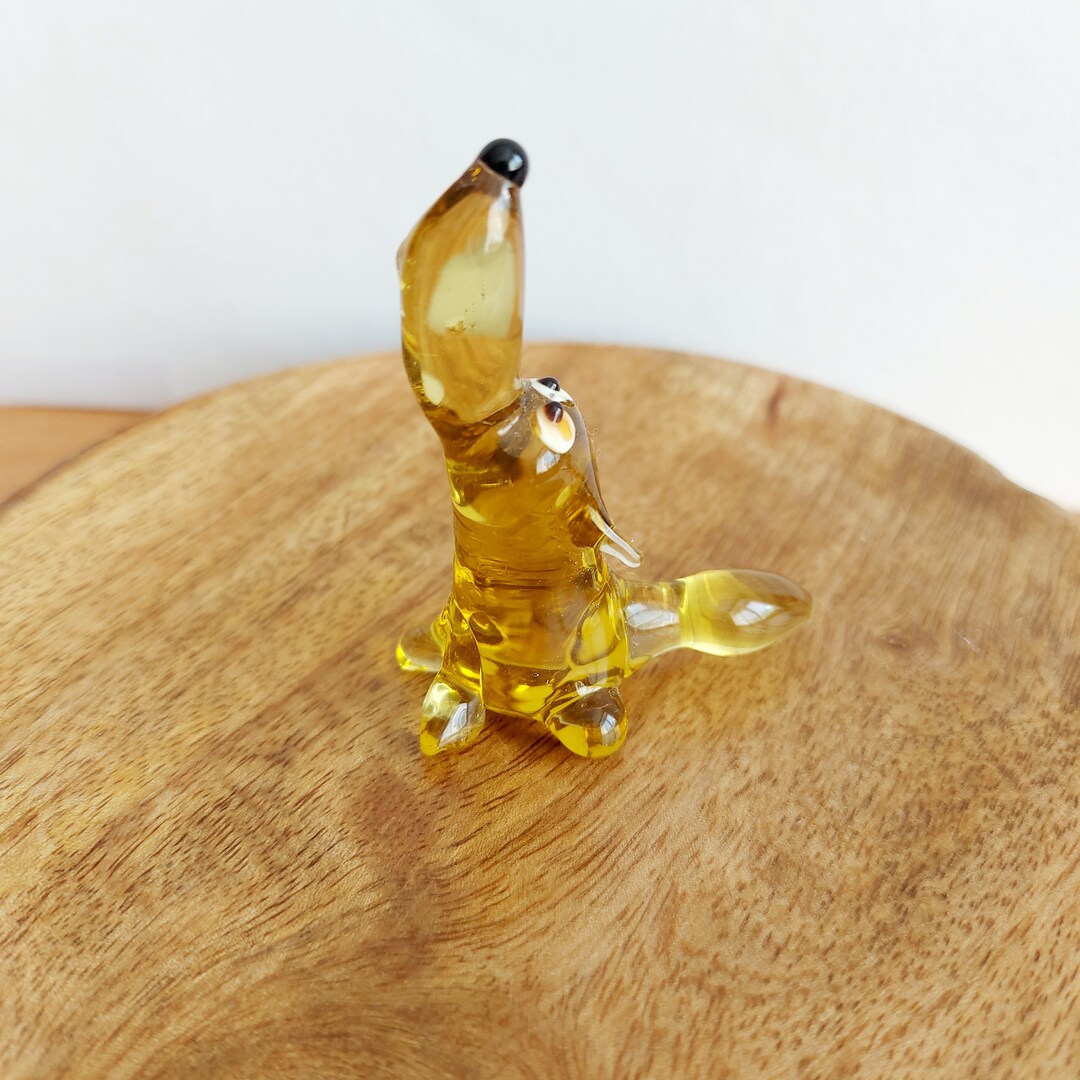 Wolf Glass Figurines, Miniature Glass Wolf, Hand Blown Glass Wolf ...