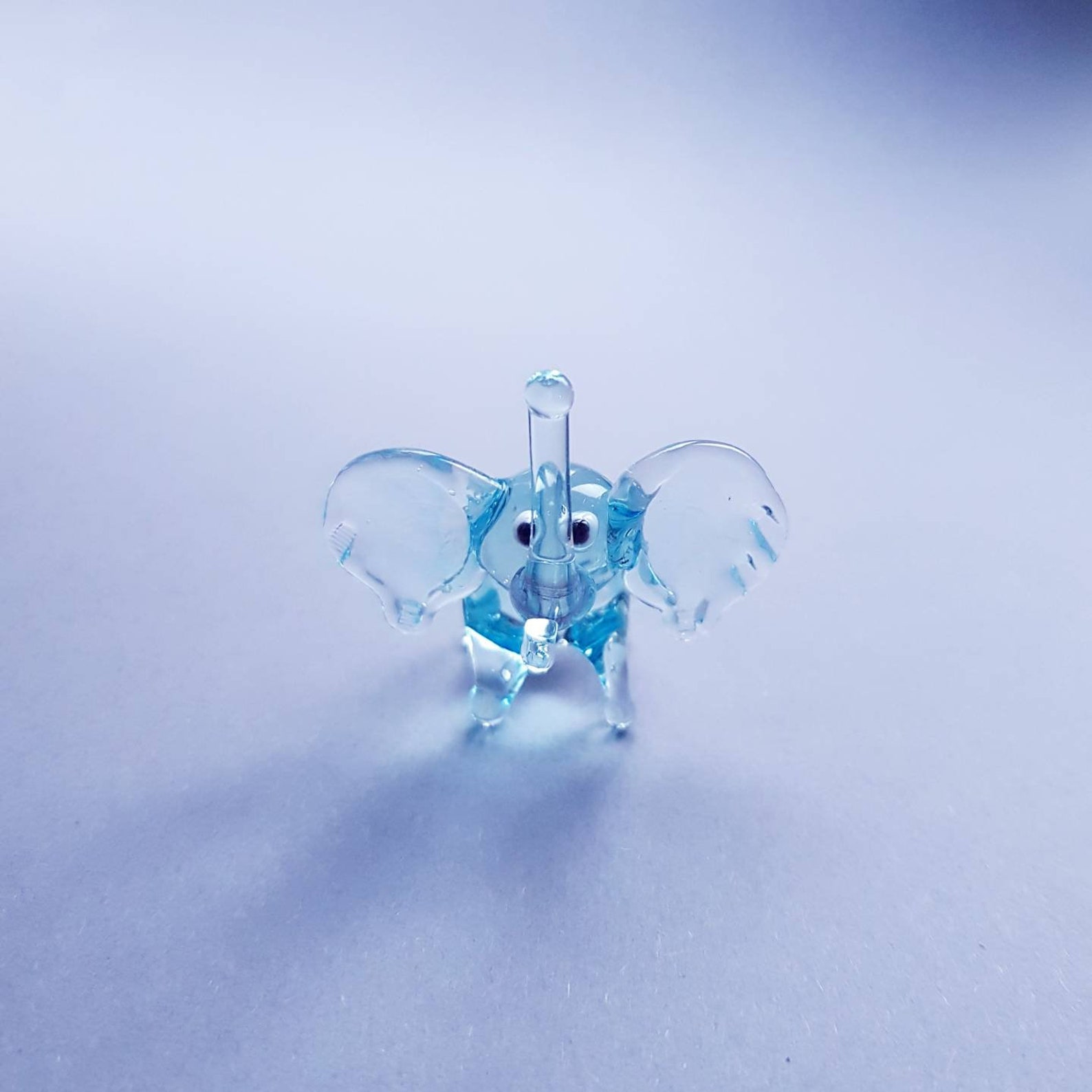 Crystal Blue Glass Elephant Murano Glass Elephant - Etsy
