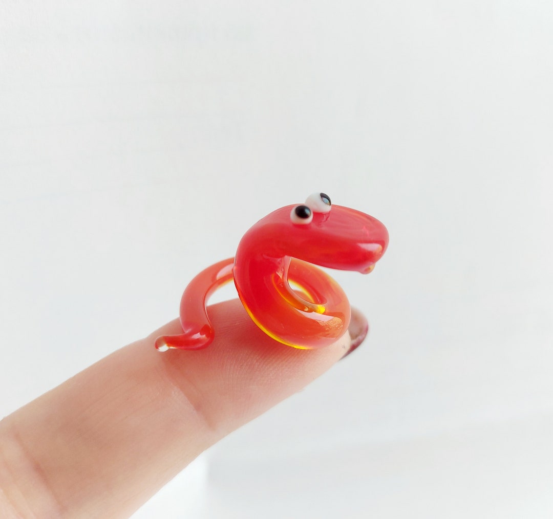 Miniature Glass Figurines, Glass Snake, Murano Glass Snake, Collectible ...