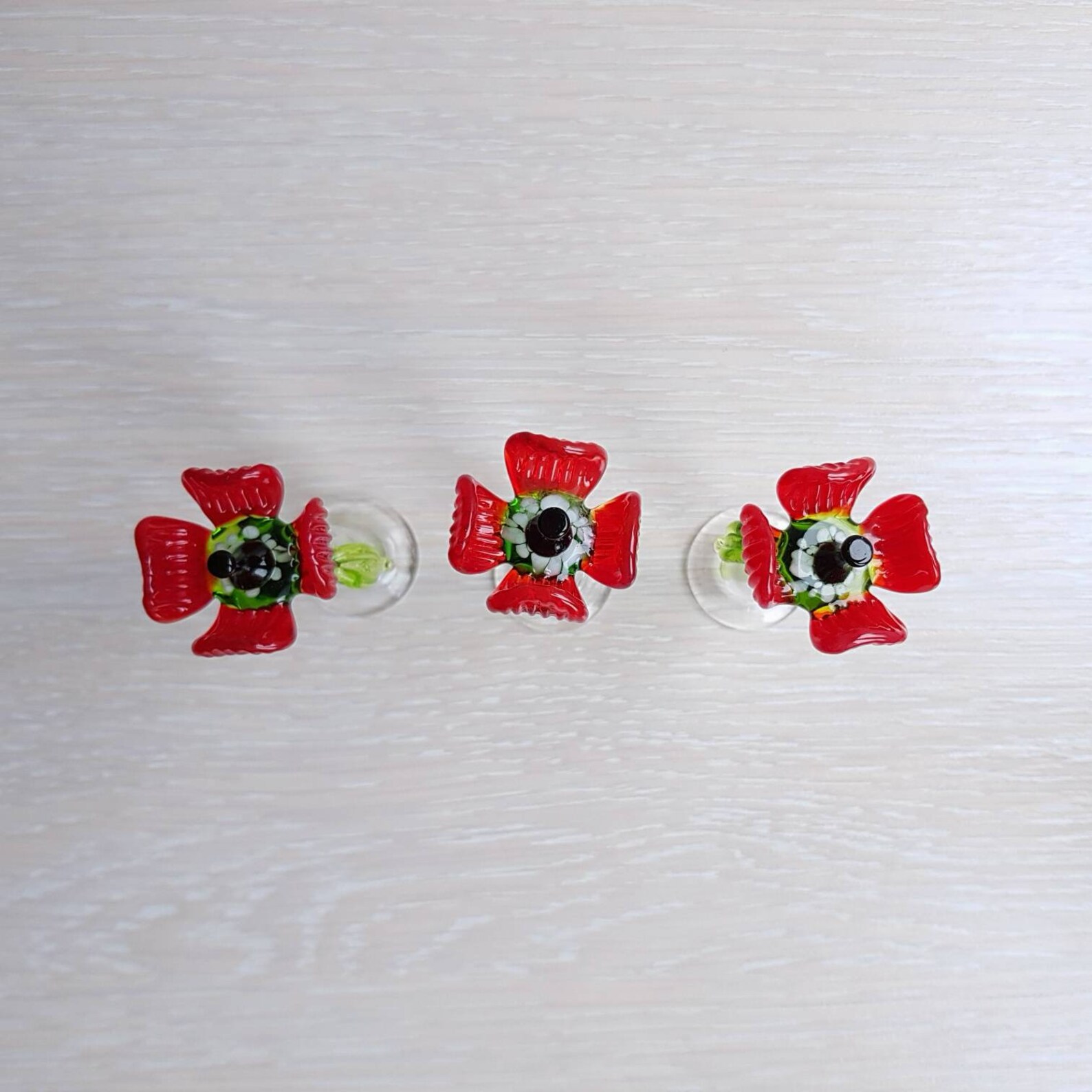 Miniature Flowers Glass Figurines Hand Blown Poppy Flower - Etsy