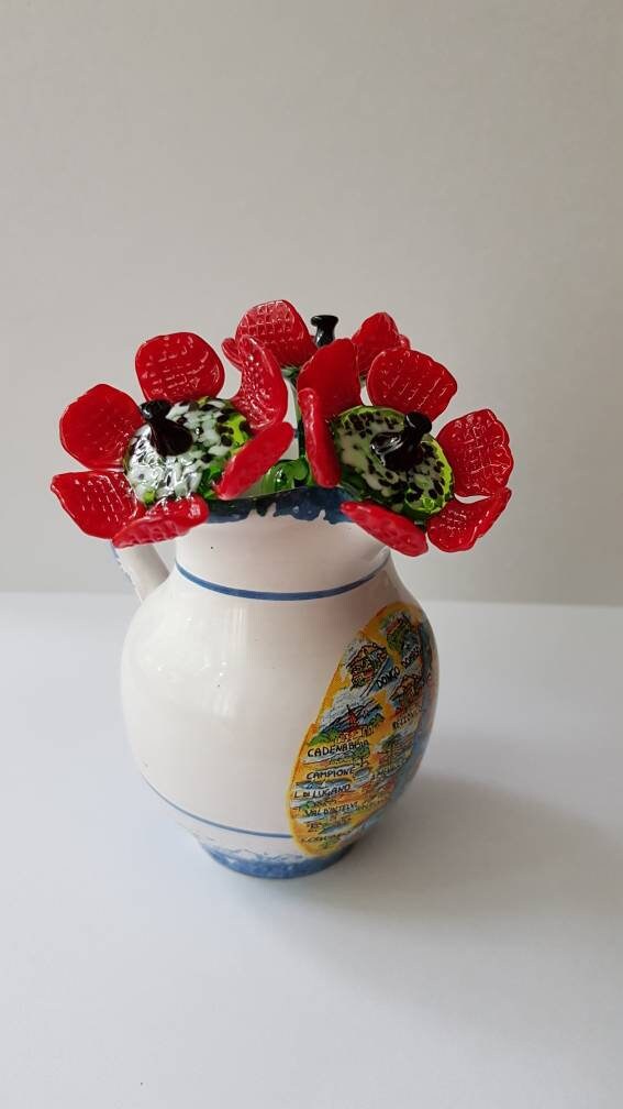 Miniature Flowers Glass Figurines Hand Blown Poppy Flower - Etsy