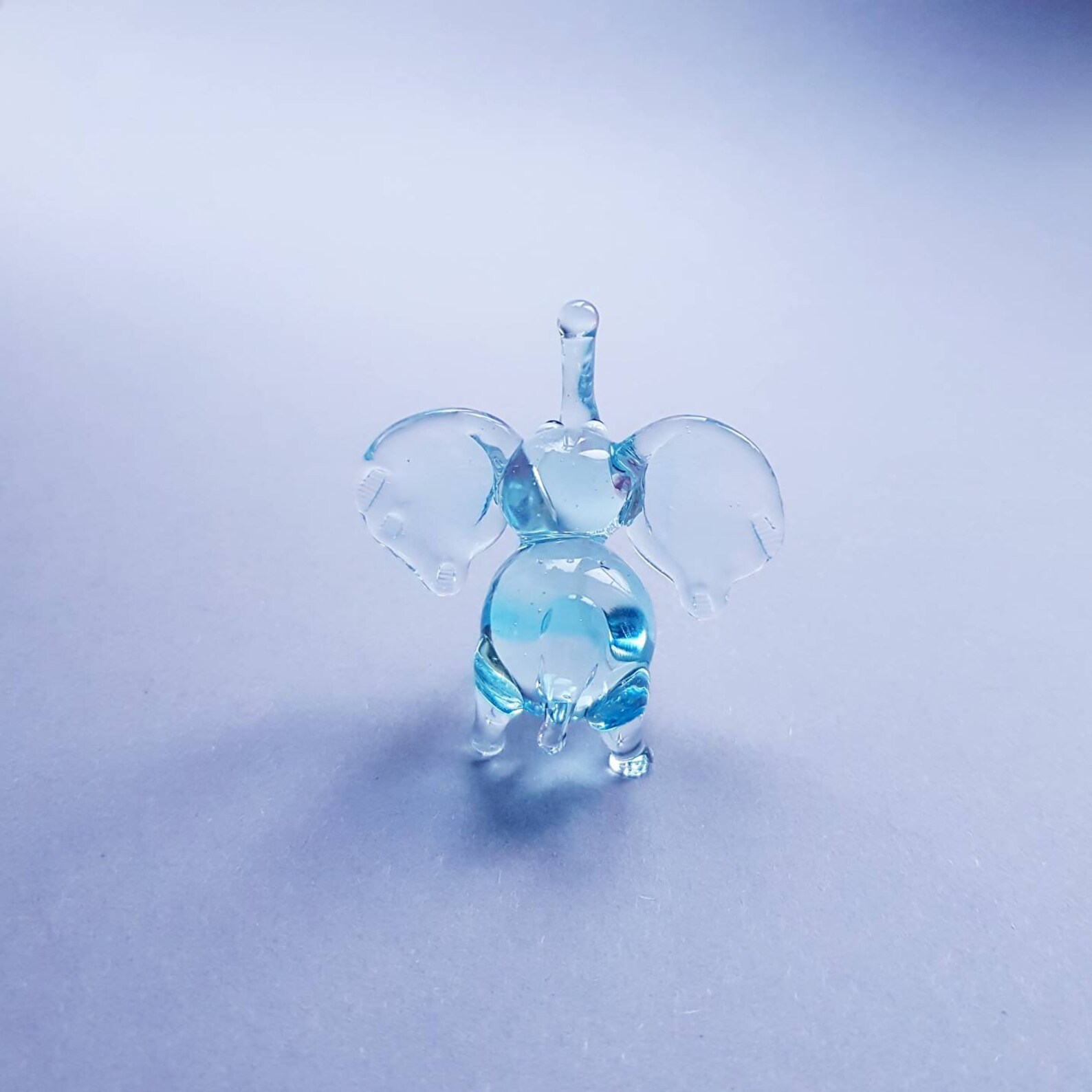 Crystal Blue Glass Elephant Murano Glass Elephant - Etsy
