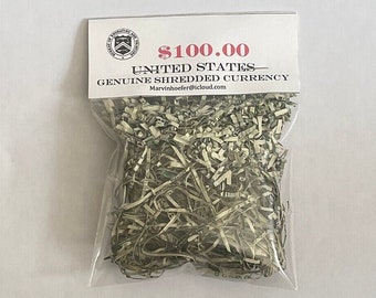 Shredded Cash Money U.S. Currency 200 Authentic Federal Reserve Grass ...