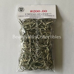 Shredded Cash Money U.S. Currency 200 Authentic Federal | Etsy
