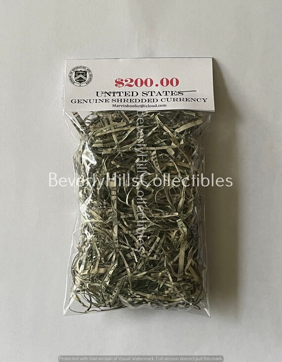 Shredded Cash Money U.S. Currency 200 Authentic Federal | Etsy