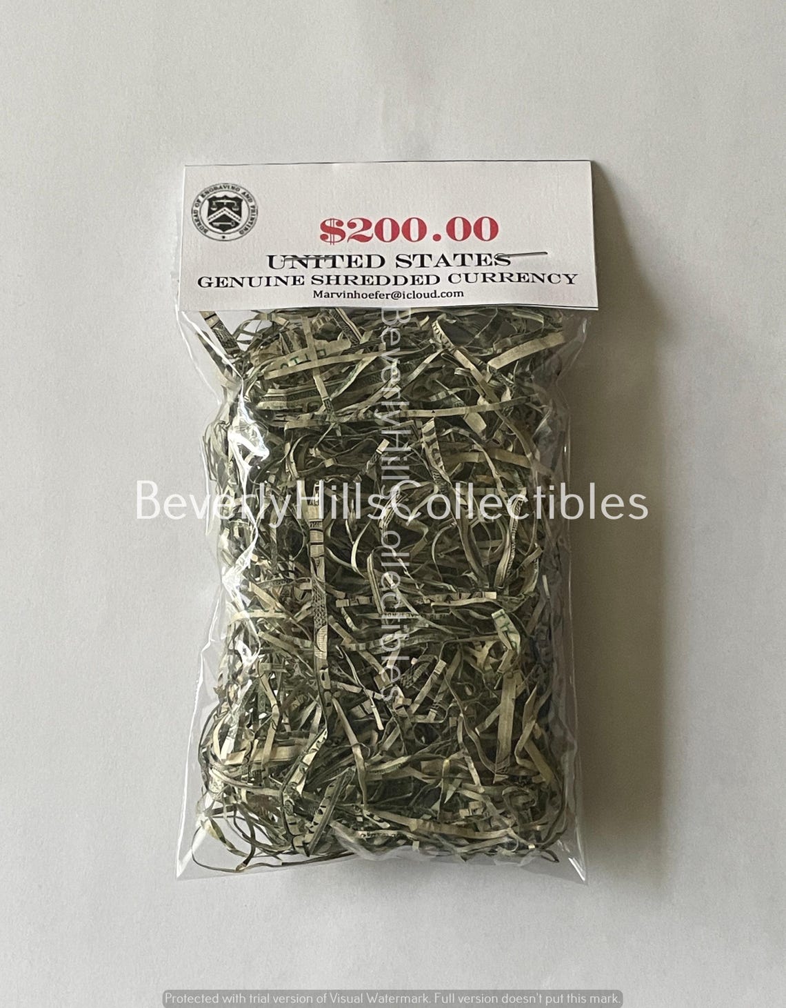 Shredded Cash Money U.S. Currency 200 Authentic Federal Reserve Grass ...