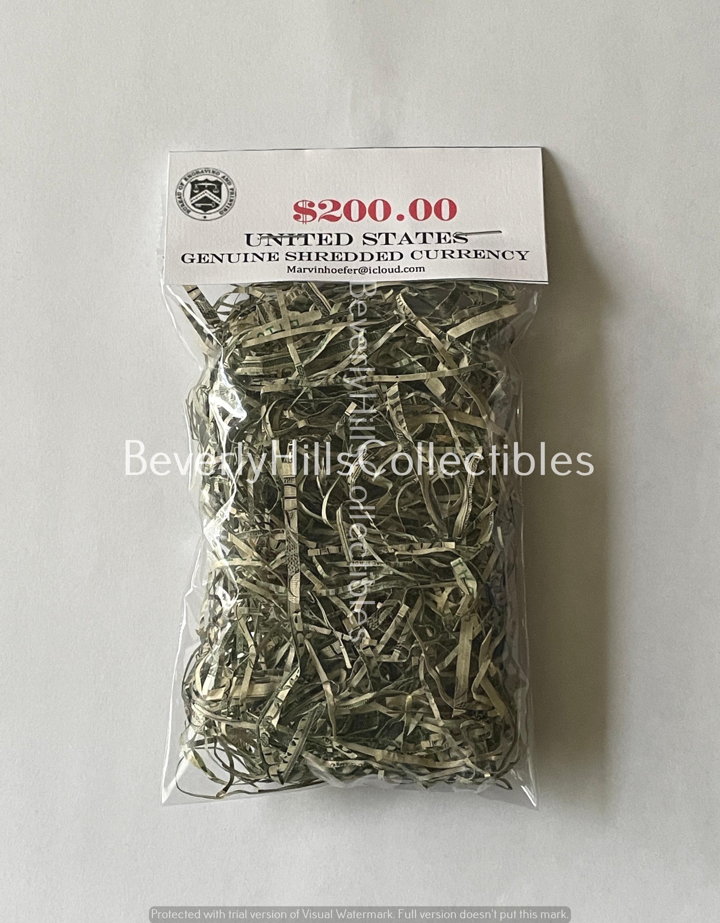 Shredded Cash Money U.S. Currency 200 Authentic Federal Reserve Grass ...
