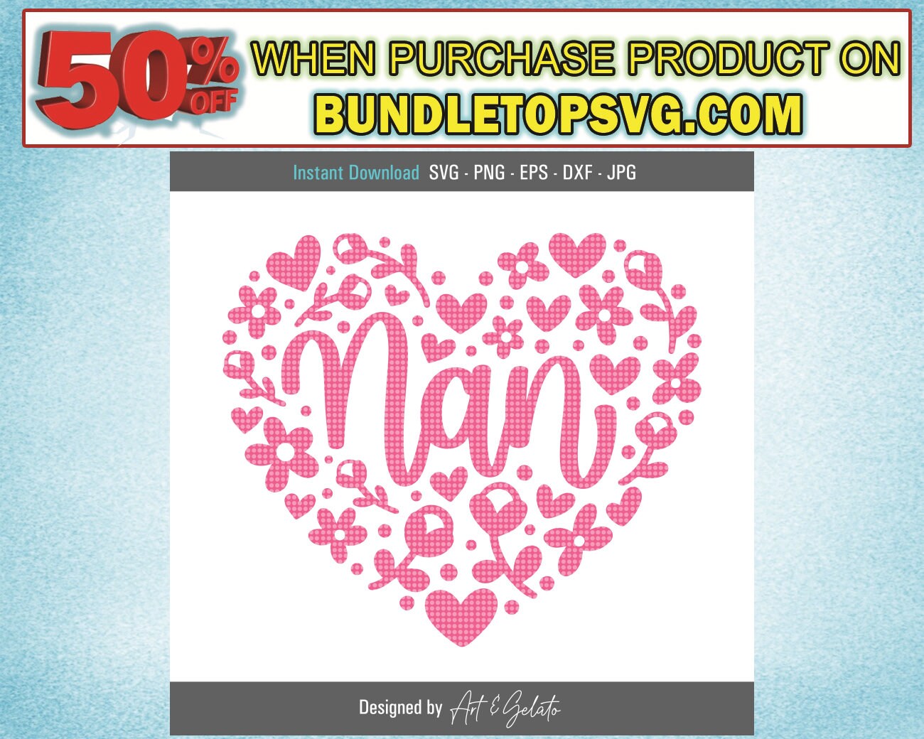Nan Floral Heart Svg Nan Svg Grandma Svg Happy Mothers Etsy Australia