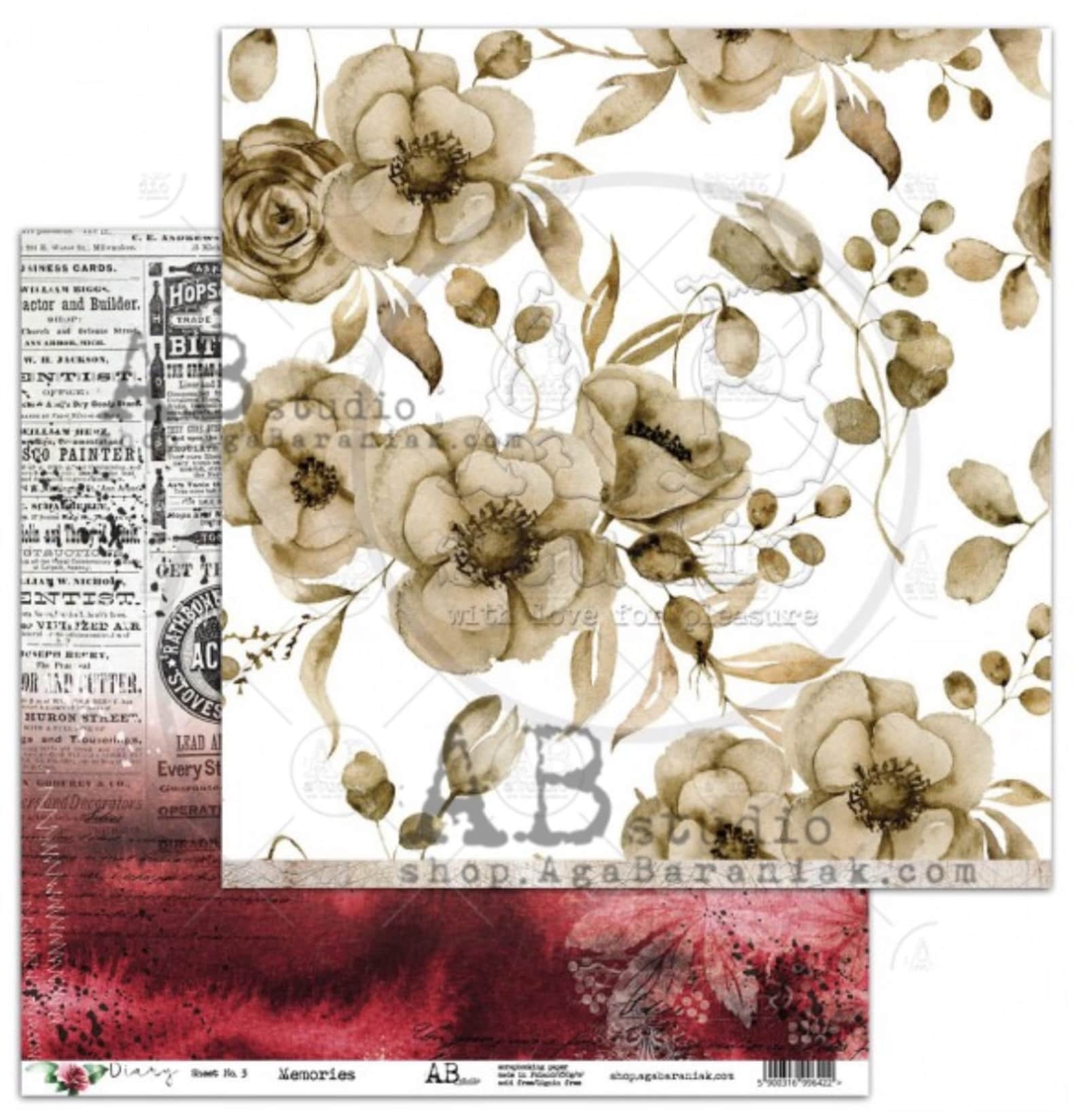 AB Studio Diary Scrapbook Paper Pad 12x12 - Scrapbooking Paper - AB ...