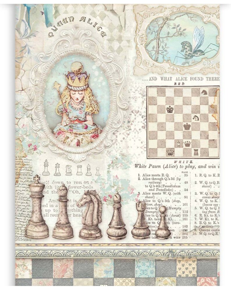 Stamperia Alice Clear Prints Pack 6 Assorted Acetate Sheets A4 ...