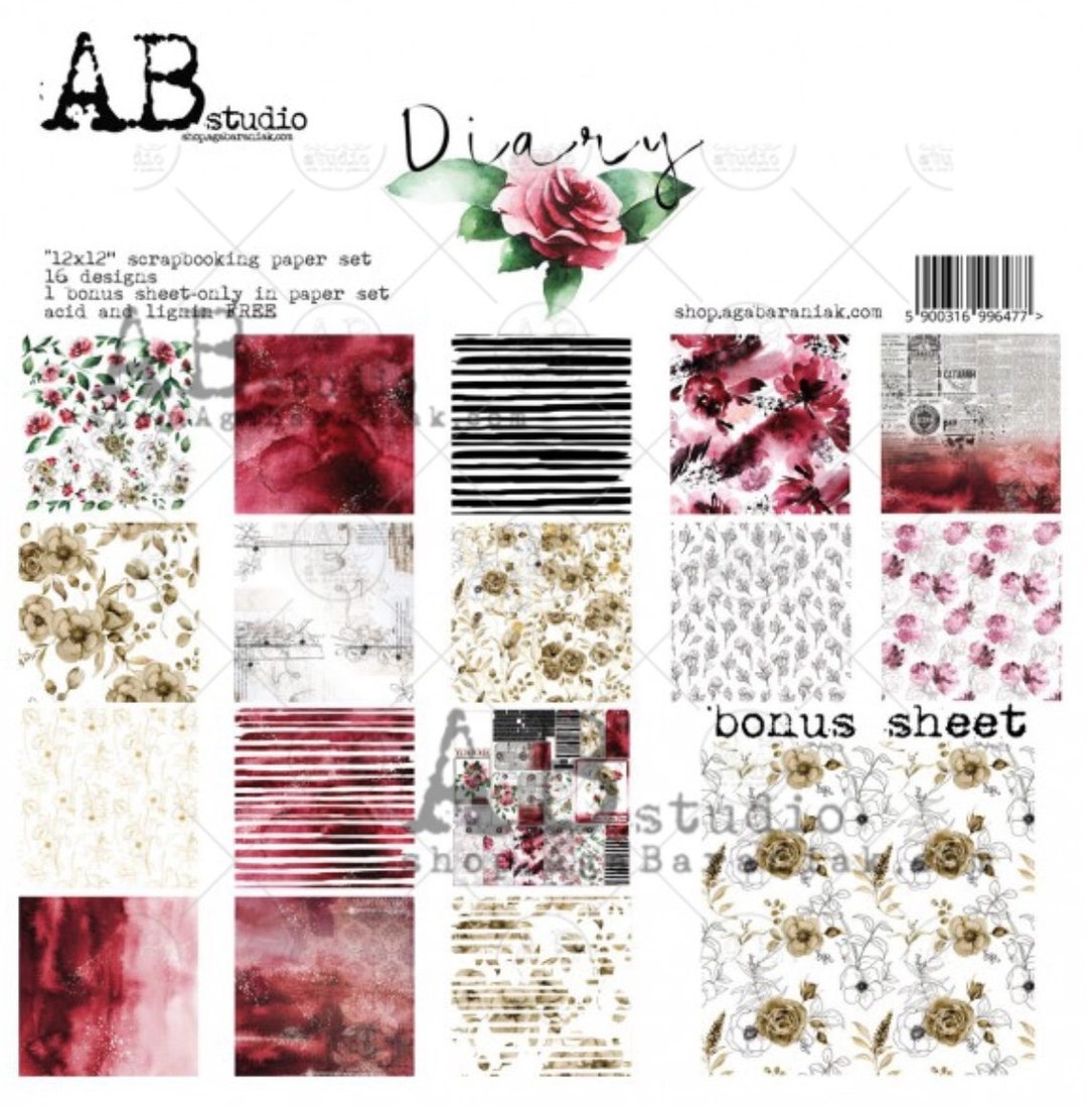 AB Studio Diary Scrapbook Paper Pad 12x12 - Scrapbooking Paper - AB ...