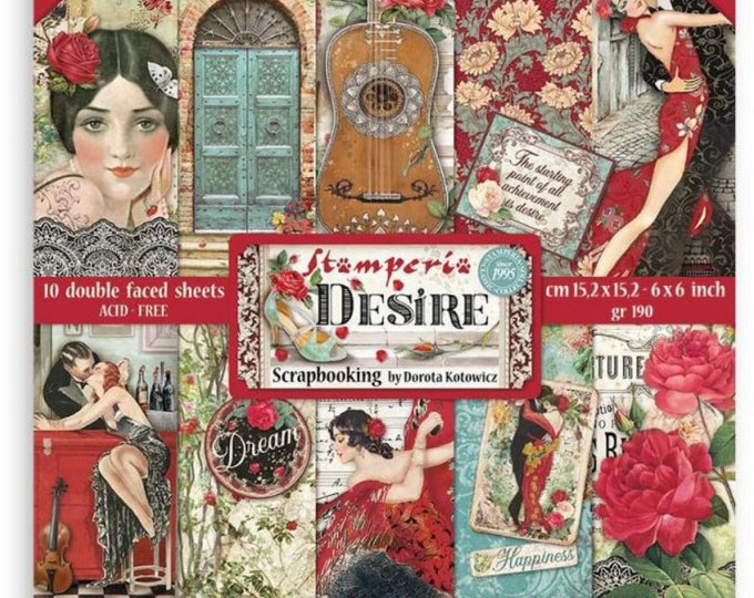 New Stamperia Desire Scrapbooking Paper Pad 6x6 - Stamperia - New ...