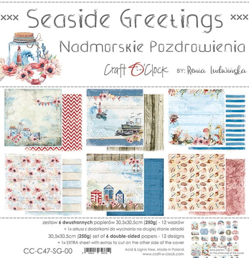New Craft O'clock SEASIDE GREETINGS Scrapbooking Paper Pad - Etsy