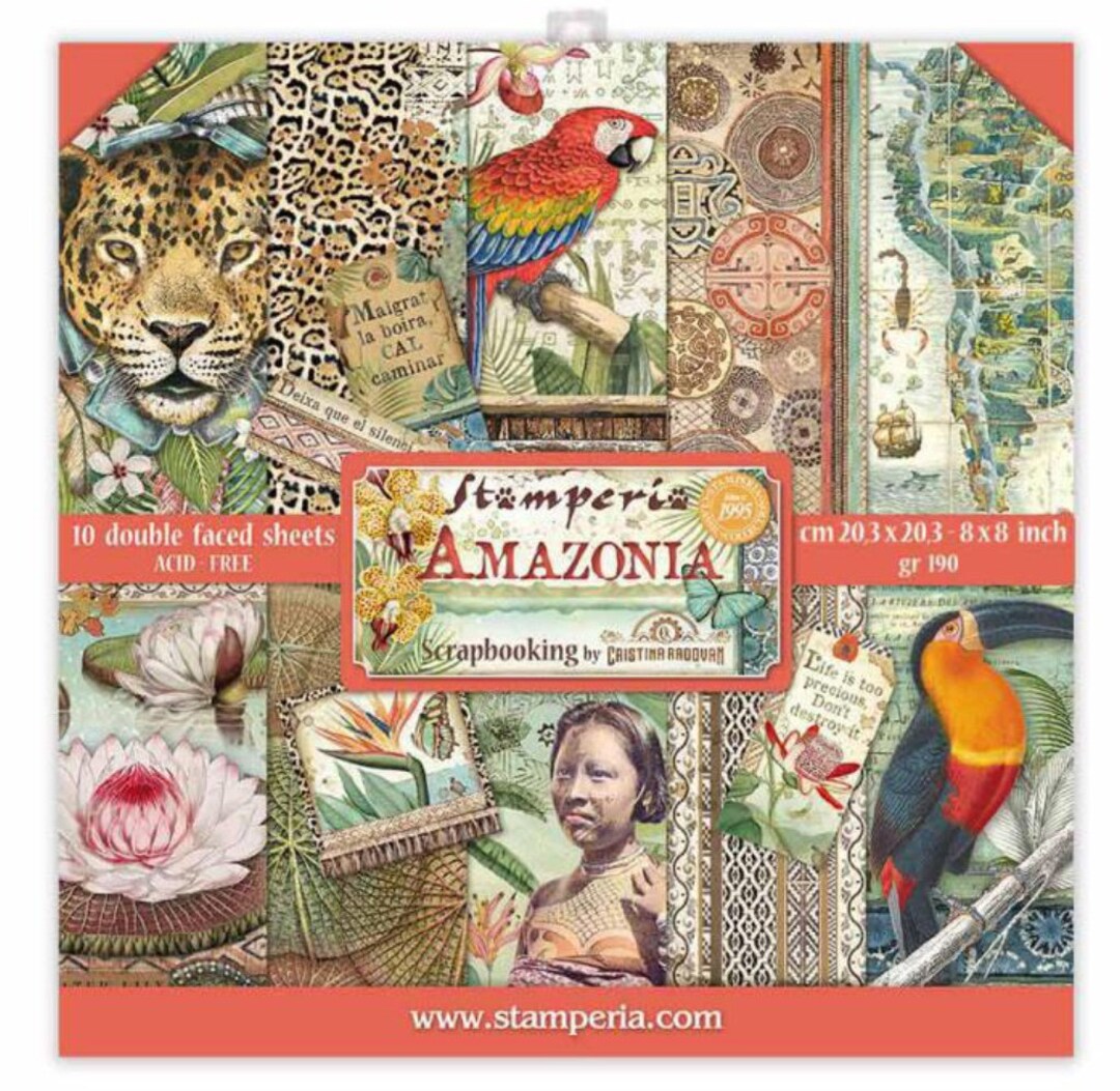 Stamperia Amazonia Scrapbooking Paper Pad 8x8 - Amazonia - Scrapbooking ...