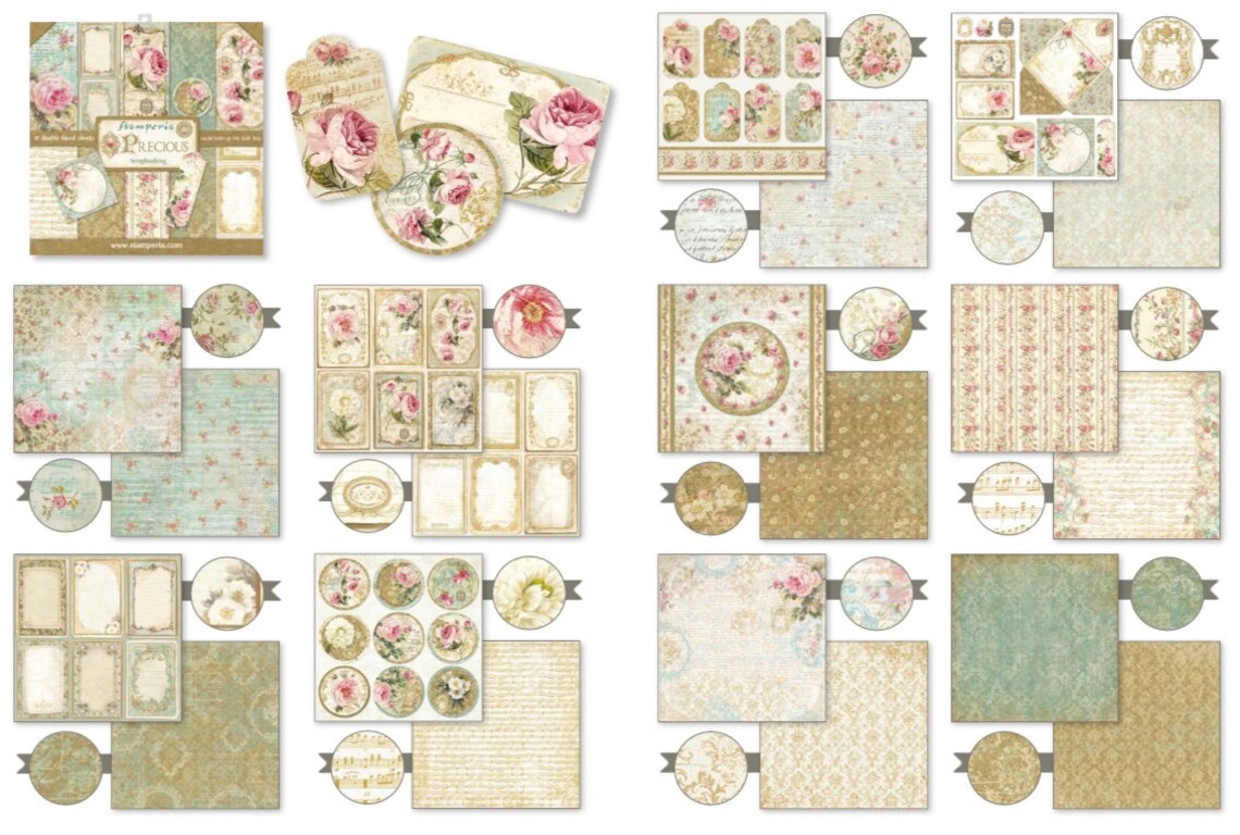 Precious Stamperia Scrapbooking Papers Pack 12x12 Cardstock | Etsy