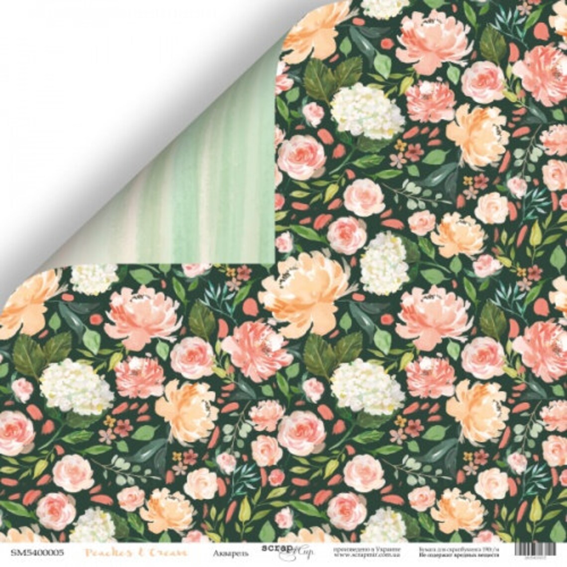 Scrapmir Peaches and Cream Scrapbook Paper Pad 12x12 - Gold Foil ...