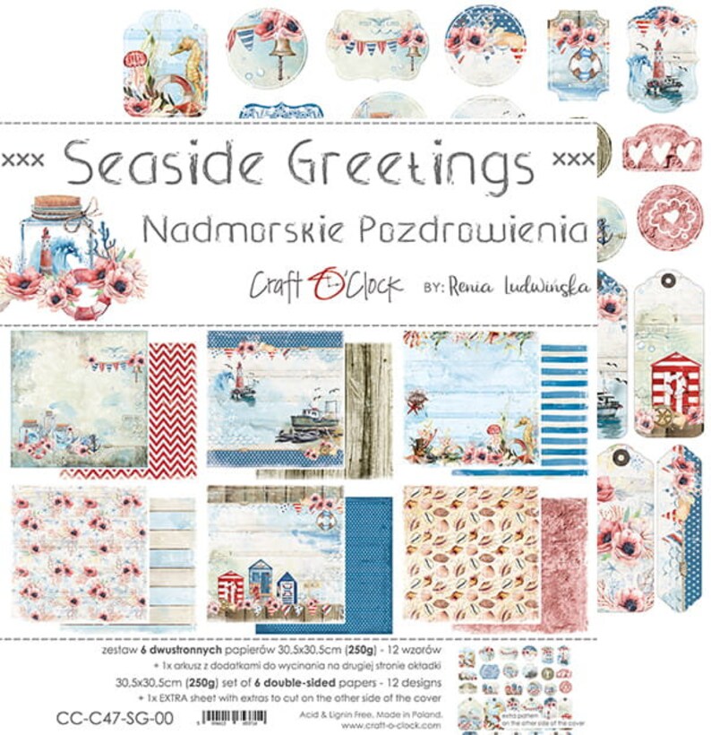 New Craft O'clock SEASIDE GREETINGS Scrapbooking Paper Pad - Etsy