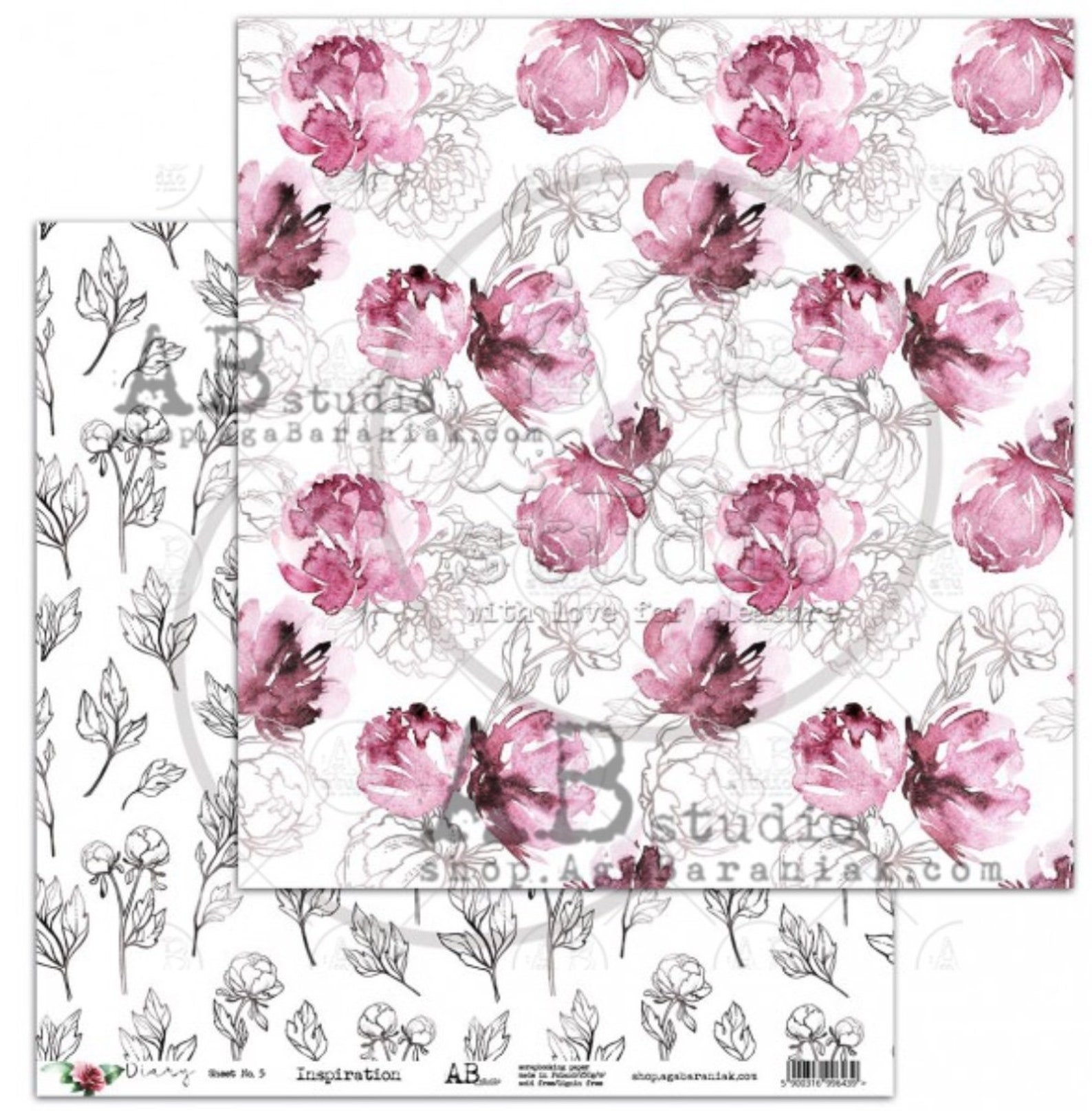 AB Studio Diary Scrapbook Paper Pad 12x12 - Scrapbooking Paper - AB ...