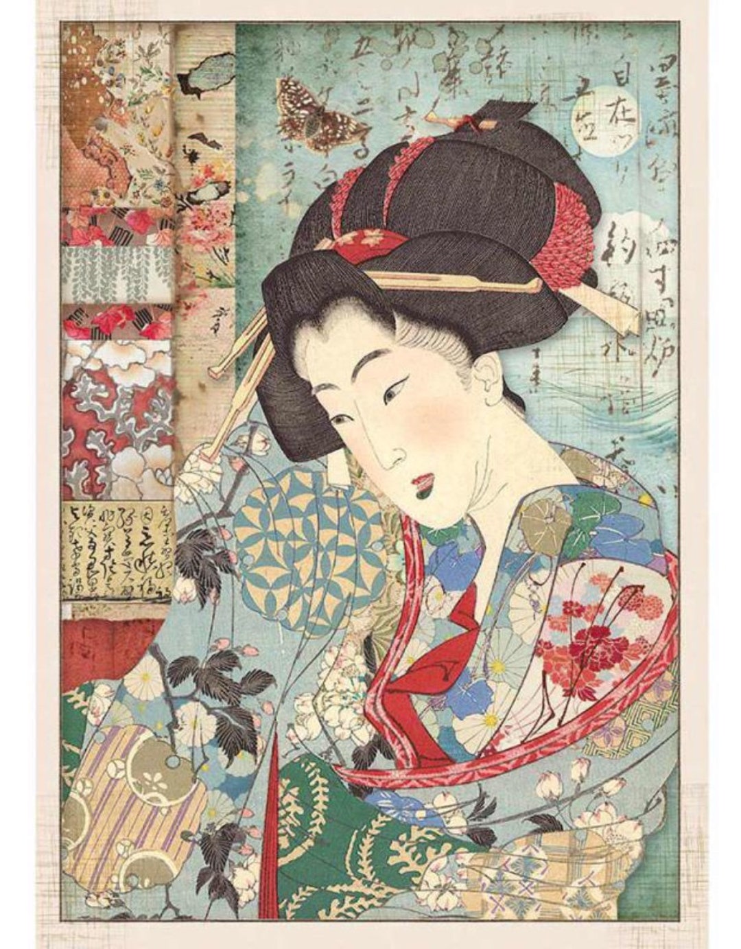 Rice Paper Stamperia Geisha Decoupage Mixed Media Rice Paper Stamperia ...