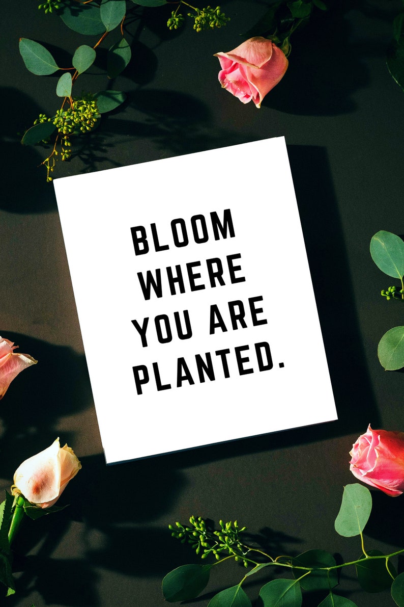 Bloom Where You Are Planted Printable Instant Digital - Etsy