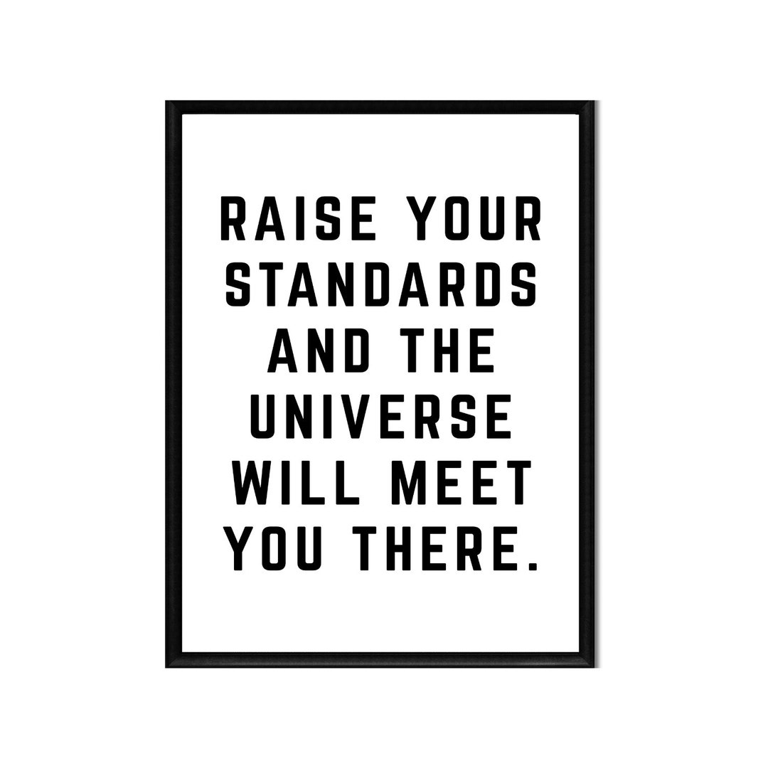 Raise Your Standards Printable Instant Digital Download Motivation Inspirational Quote Print ...