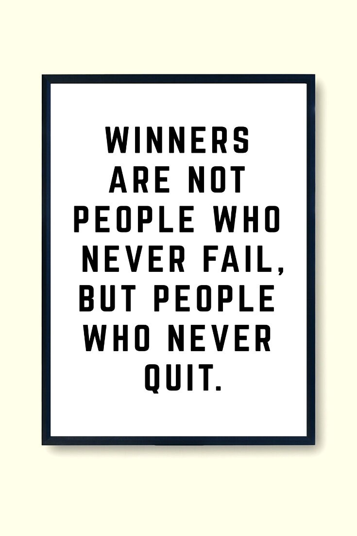 Winners People Who Never Quit Printable Instant Digital Download ...
