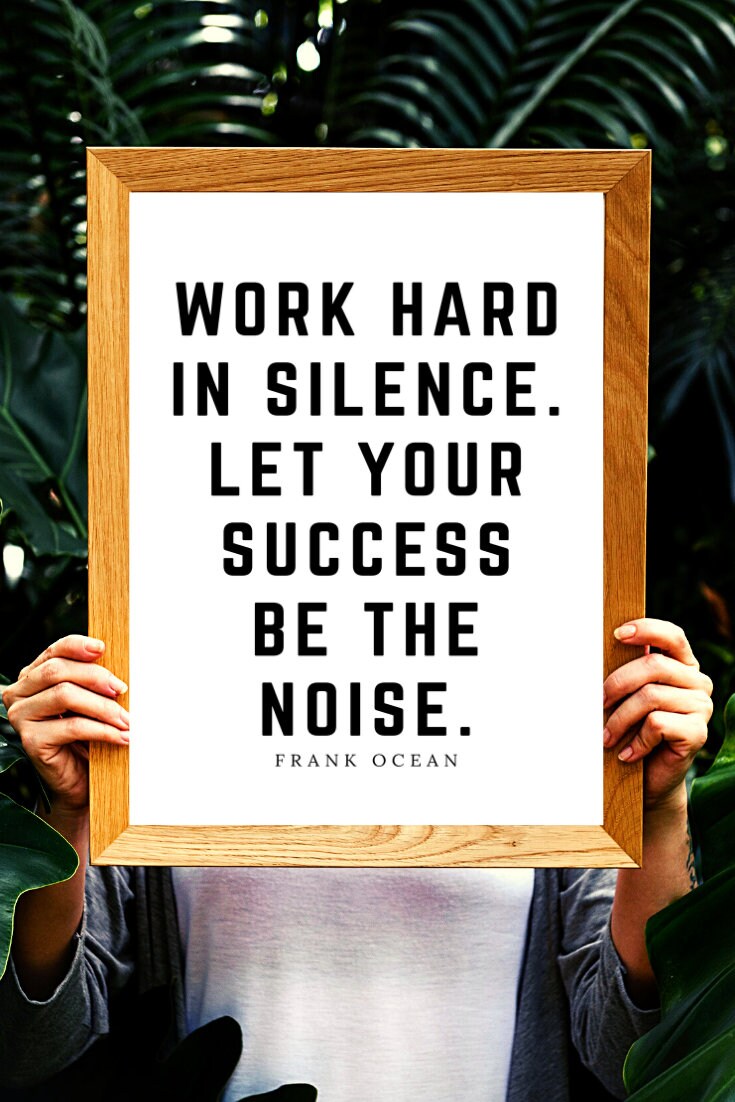 Work Hard in Silence Printable Instant Digital Download Motivation ...