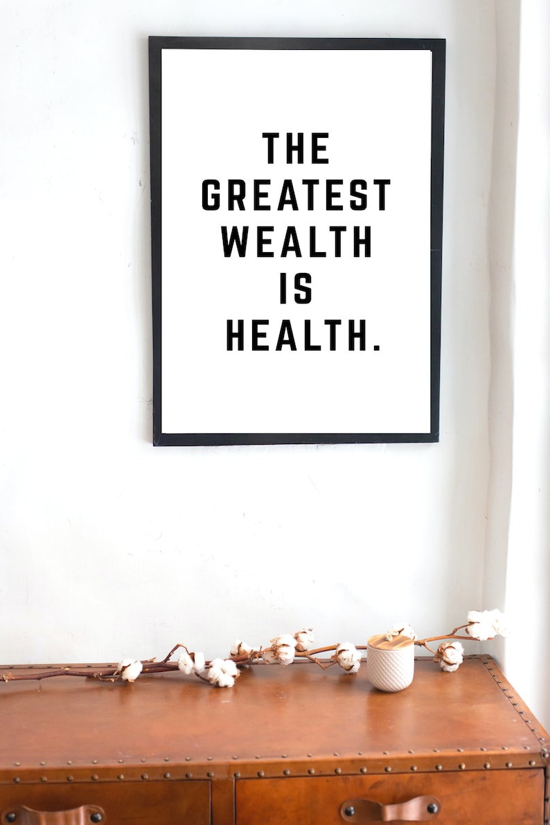 The Greatest Wealth is Health Printable Instant Digital Download ...