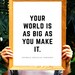 Big World Printable Instant Digital Download Motivation Inspirational ...
