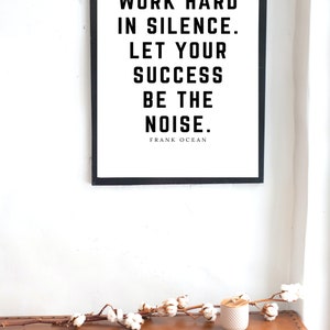 Work Hard in Silence Printable Instant Digital Download Motivation ...
