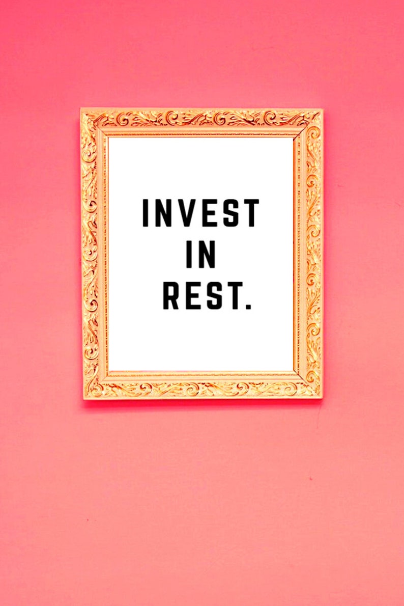 Invest in Rest Wall Art Printable Instant Digital Download Motivation ...