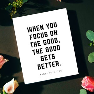 Focus on the Good Printable Instant Digital Download Motivation ...