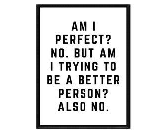 I Am Perfect Poster - Etsy