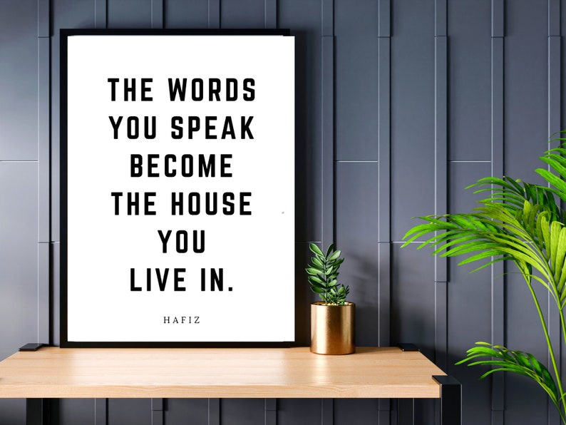 The Words You Speak Hafiz Printable Instant Digital Download Motivation ...