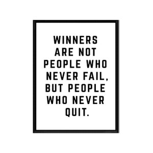 Winners People Who Never Quit Printable Instant Digital Download ...