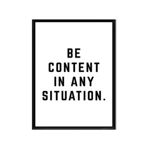 Be Content in Any Situation Printable Instant Digital - Etsy