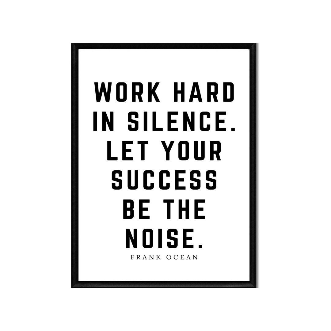 Work Hard in Silence Printable Instant Digital Download Motivation ...