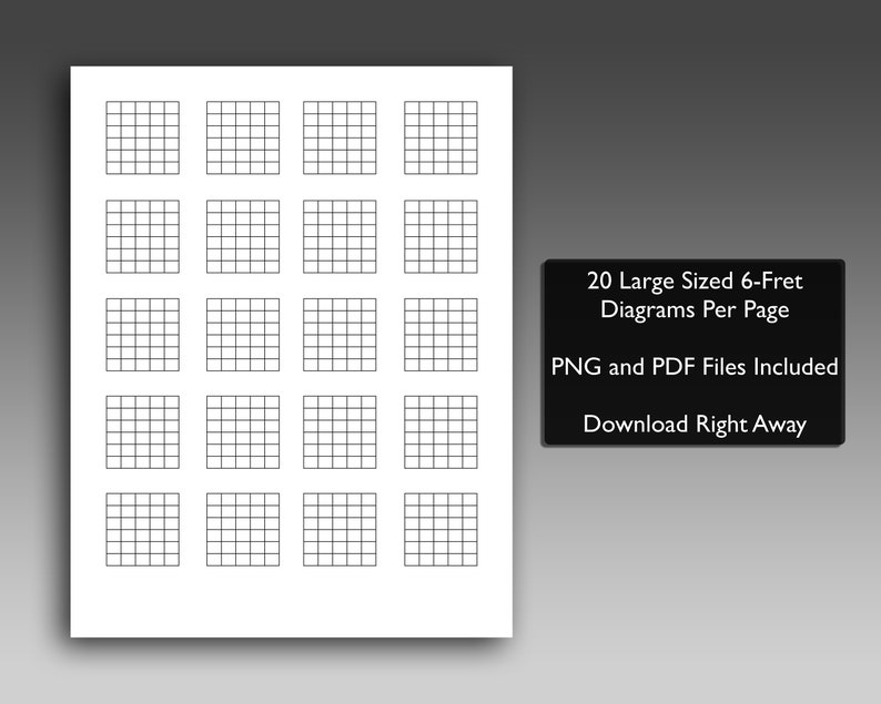 Blank Printable Guitar Chord Sheet, 6 String Guitar Chord Diagram Boxes ...