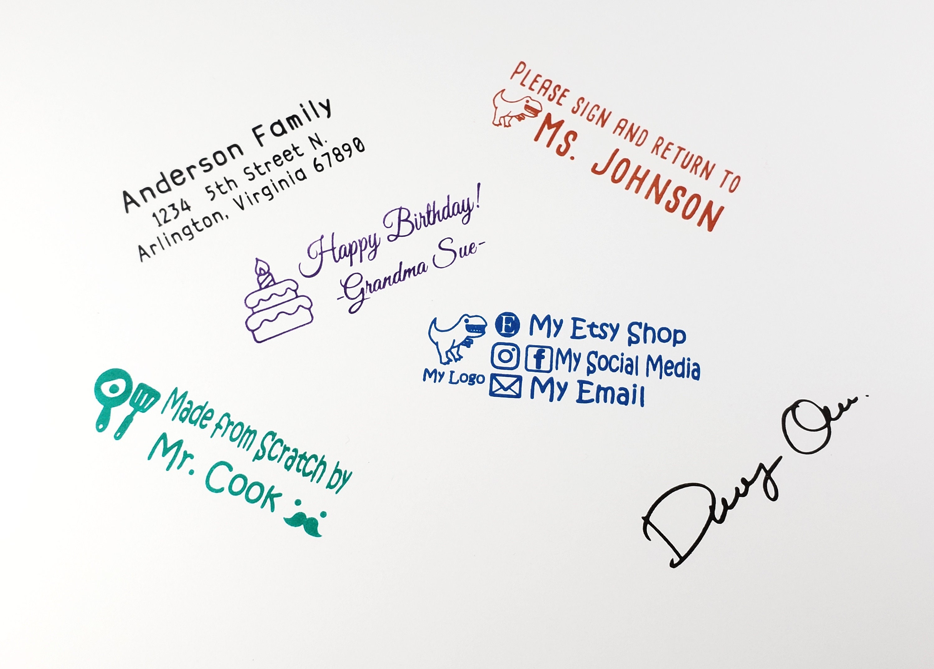 Personalized Self Inking Name Stamp: 60mm X 20mm, Custom Logo Stamp - Etsy