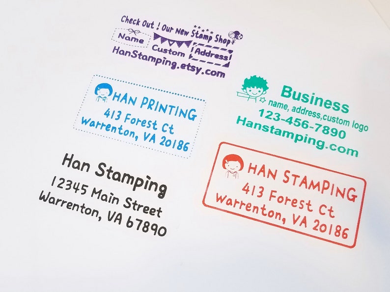 Personalized Self Inking Stamp: Custom Address, Name, or Business Black ...