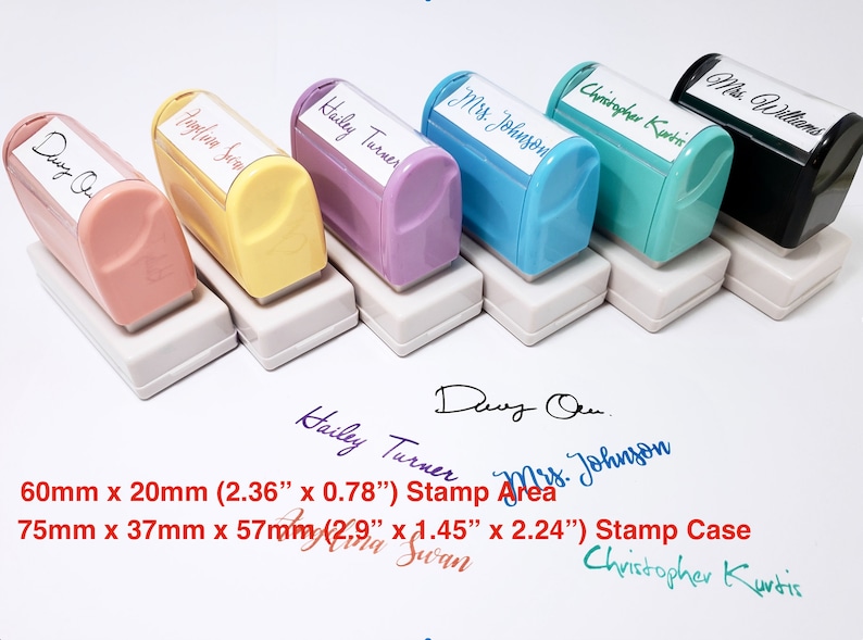 Personalized Self Inking Name Stamp: 60mm X 20mm, Custom Logo Stamp - Etsy