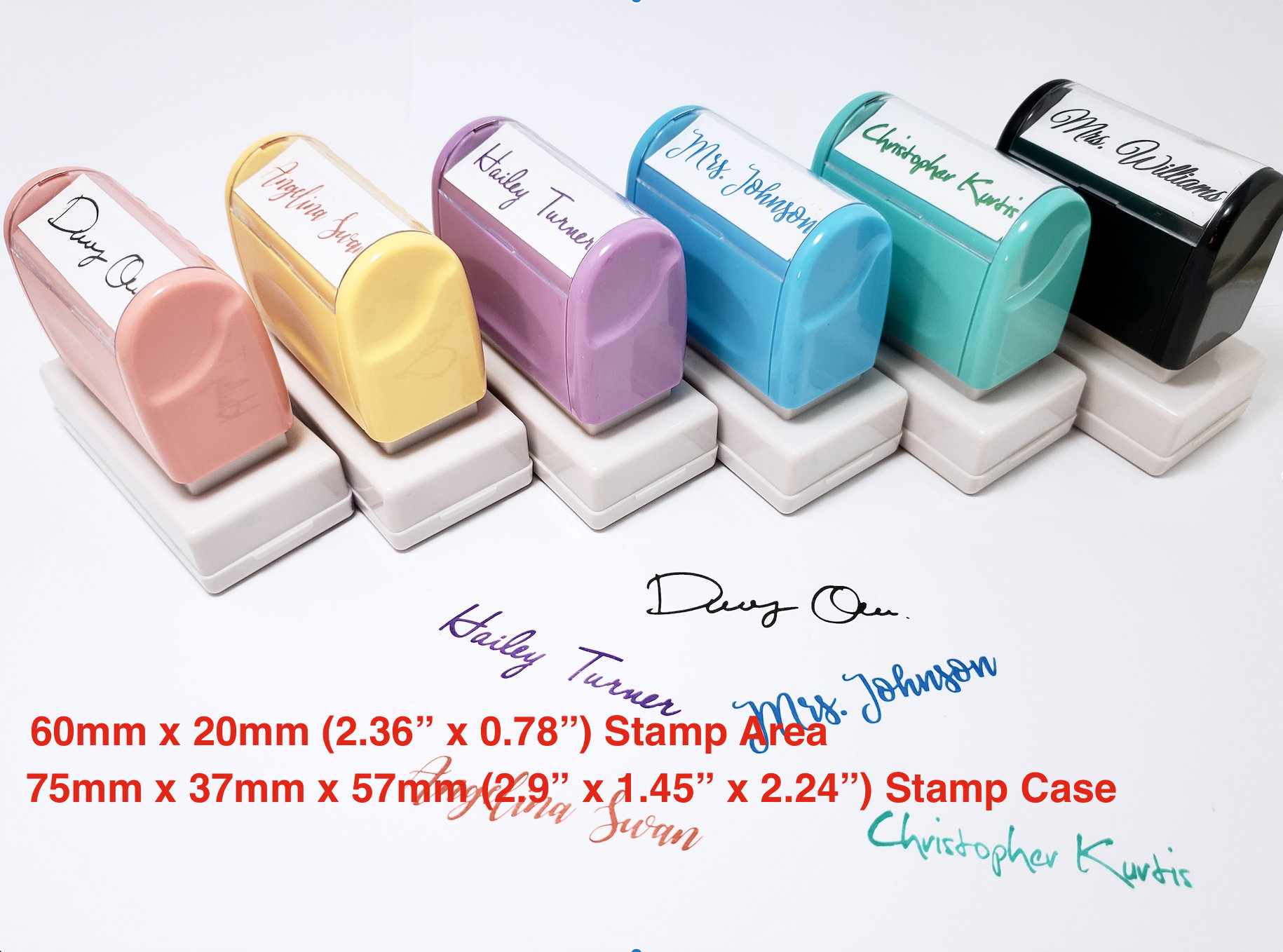 Personalized Self Inking Name Stamp: 60mm X 20mm, Custom Logo Stamp - Etsy