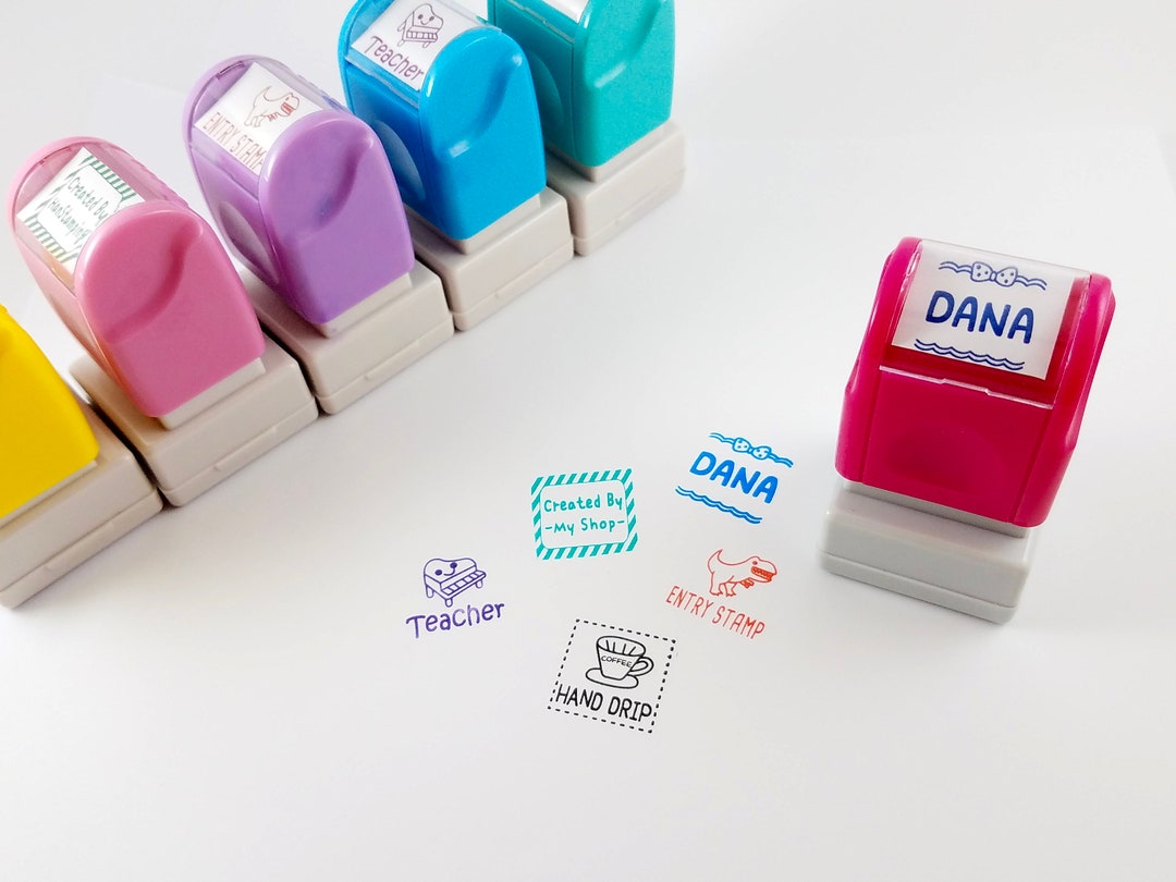 Personalized Square Self Inking Stamp: Custom Logo, Names, Business - Etsy