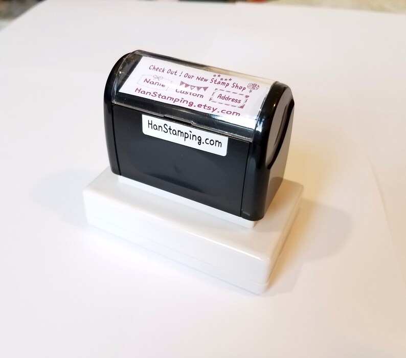 Personalized Self Inking Stamp: Custom Address, Name, or Business Black ...