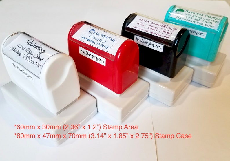 Personalized Self Inking Stamp: Custom Address, Name, or Business Black ...