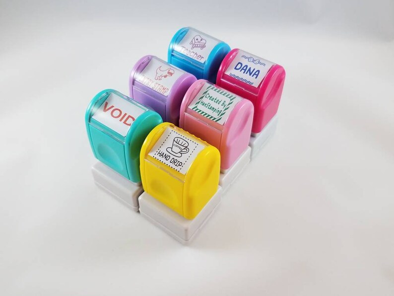 Personalized Square Name Stamp: Self Inking, 5 Ink Colors (22mm) - Etsy