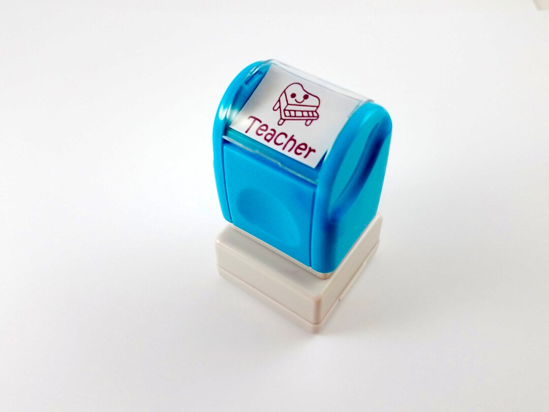 Sky Blue Personalized Square Self Inking Name Stamp for Names, Logos ...