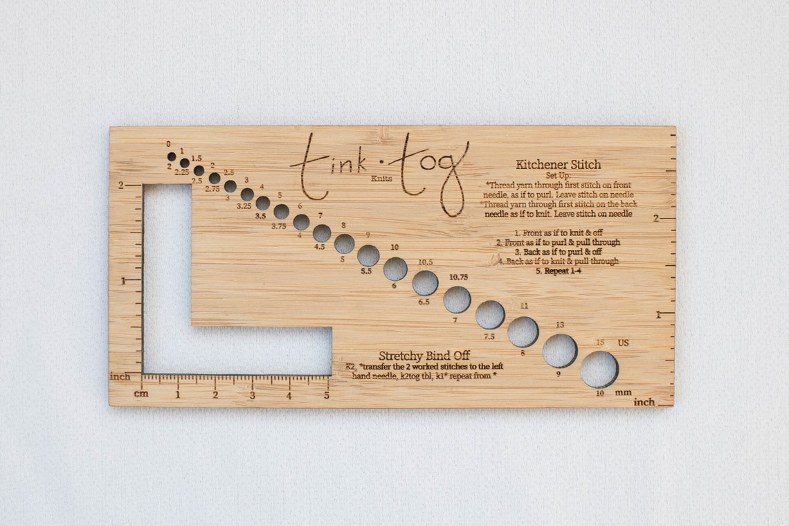 Multipurpose Knitting Needle Gauge and Swatch Ruler | Etsy
